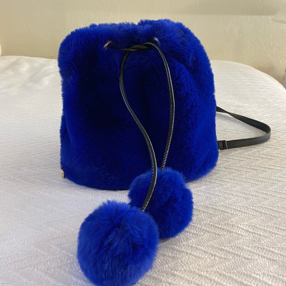 3Am Forever | Bags | Furry Royal Blue Mini Backpack | Poshmark